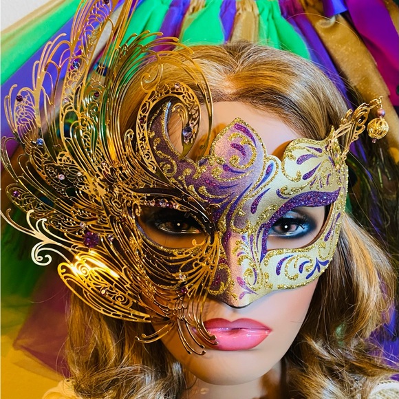 Accessories | Mardi Gras Designer Masquerade Mask | Poshmark
